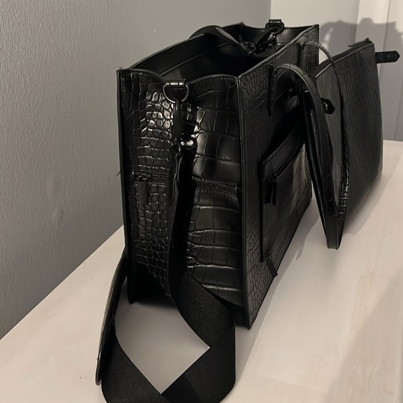 BEIS | Bags | Beis The Work Tote In Black Croc | Poshmark